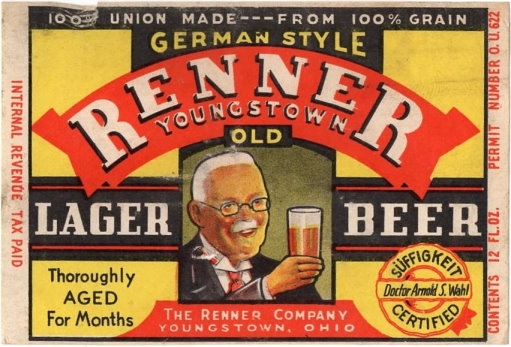 Item #73006 1934 Renner Old Lager Beer Label OH93-19