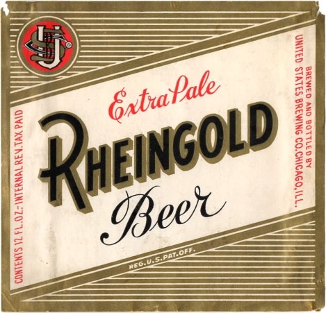 Item #19429 1949 Rheingold Beer Label IL51-14