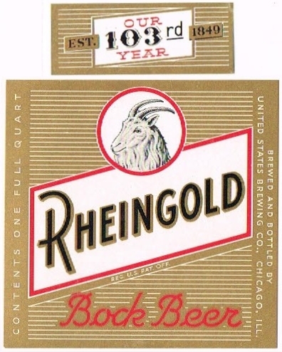 Item #66987 1952 Rheingold Bock Beer Label