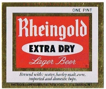 Item #66542 1972 Rheingold Extra Dry Lager Beer Label
