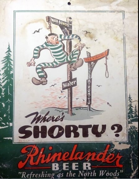 Item #87337 1943 Rinelander Beer Hitler gallows Sign