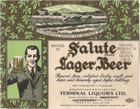 Item #71286 1933 Salute Lager Beer Label WS30-06
