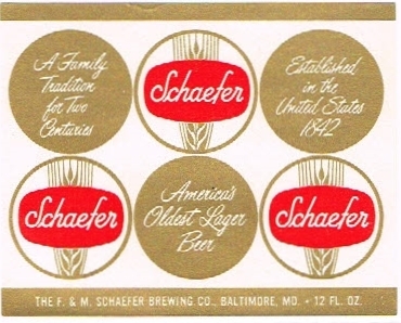 Item #68527 1963 Schaefer Beer Label