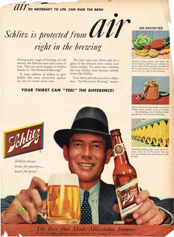 Item #78801 1955 Schlitz Beer Paper Ad