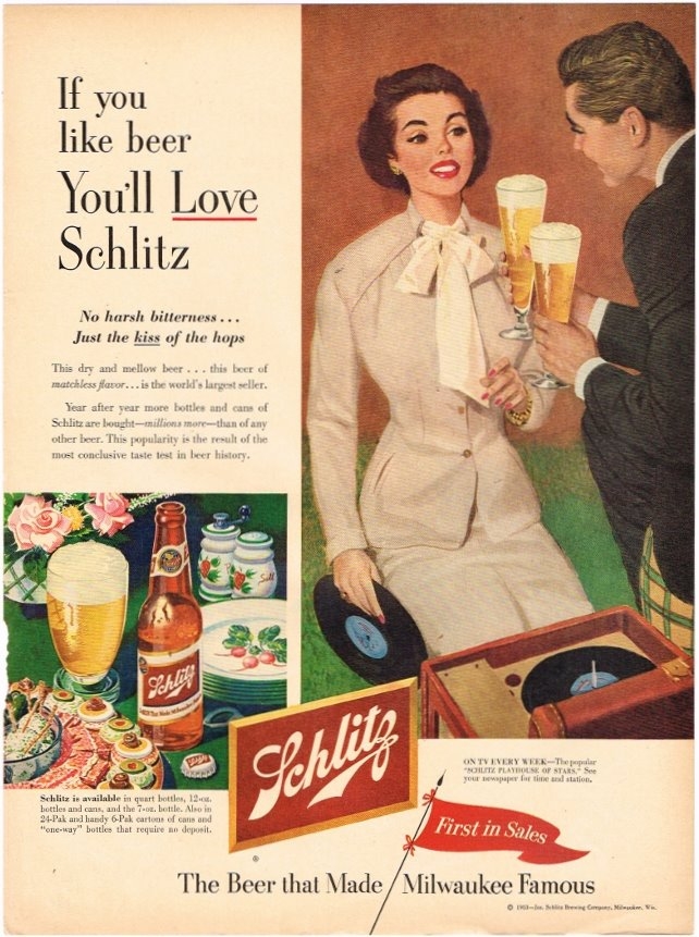 Item #79861 1953 Schlitz Beer Paper Ad