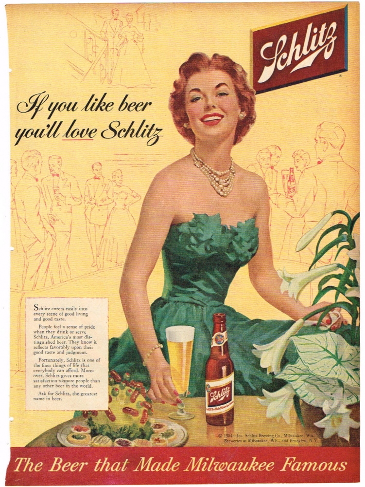 Item #87004 1954 Schlitz Beer Paper Ad