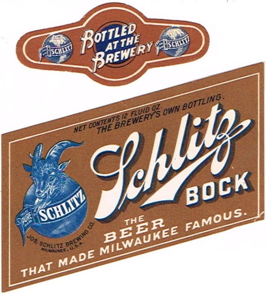 Item #87824 1910 Schlitz Bock Beer Label WI316-43