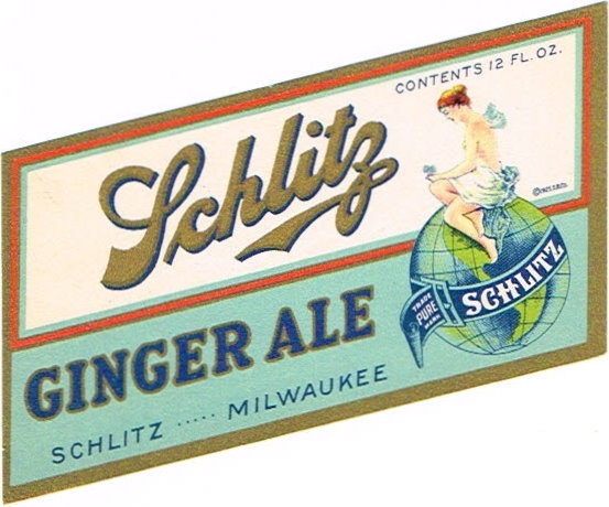 Item #87815 1925 Schlitz Ginger Ale (large) Label WI316-75