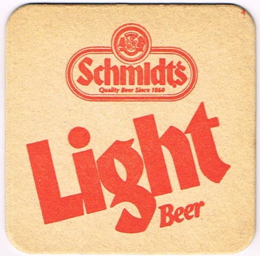 Item #79003 1970 Schmidt's Light Beer Coaster PA-SCHM-40