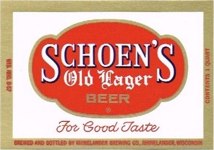 Item #69222 1962 Schoen's Old Lager Beer Label