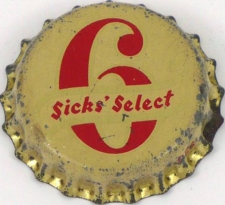 Item #2658 1951 Sicks' Select Beer Bottle Cap
