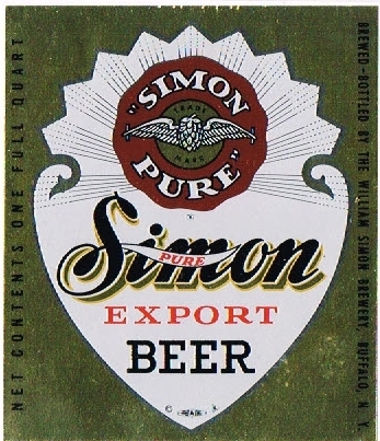Item #67563 1953 Simon Pure Export Beer Label
