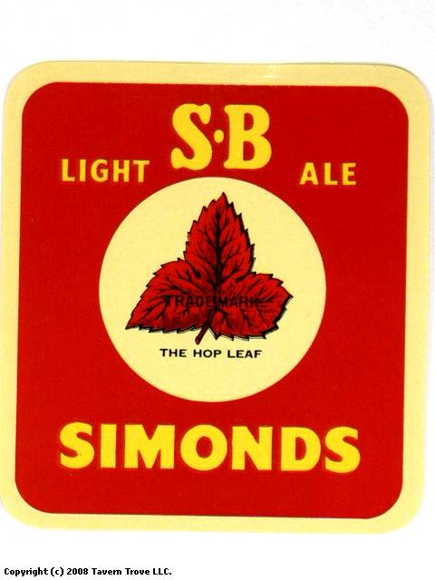Item #45610 1939 Simonds SB Light Ale Label