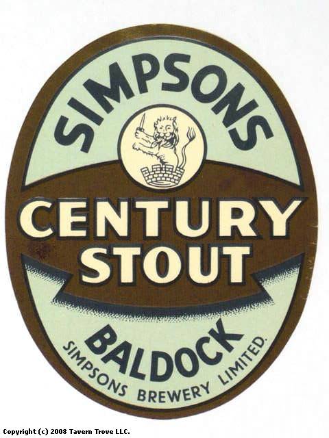 Item #39107 1955 Simpsons Century Stout Label