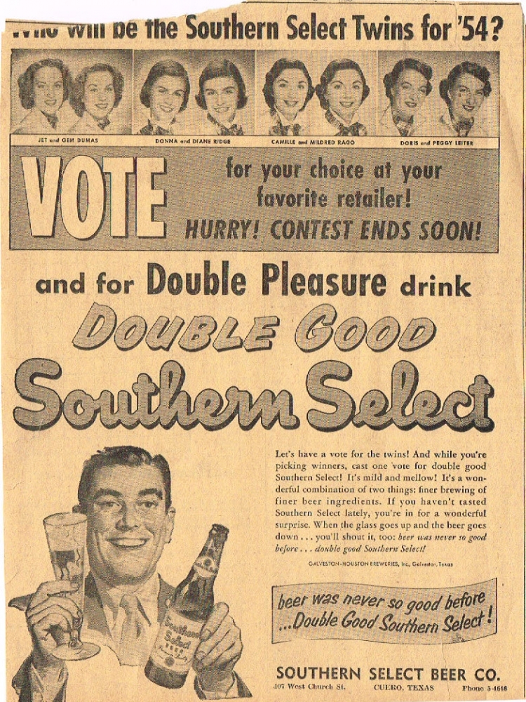 Item #77599 1953 Southern Select Beer Paper Ad