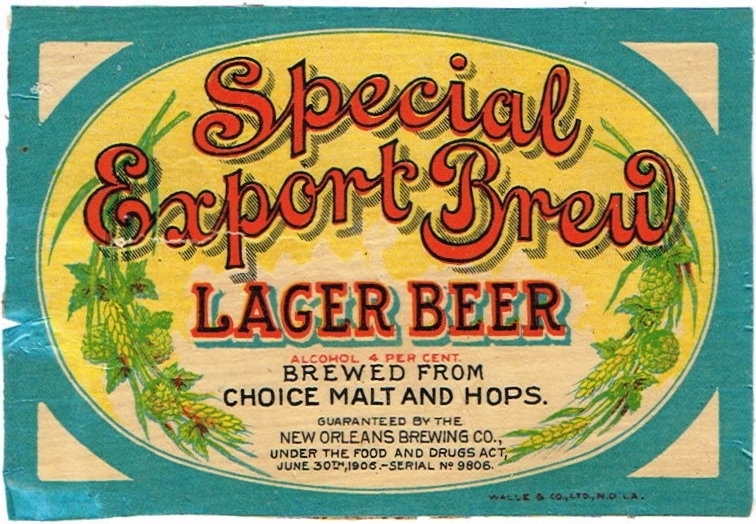 Item #86972 1907 Special Export Brew Lager Beer Label No Ref.
