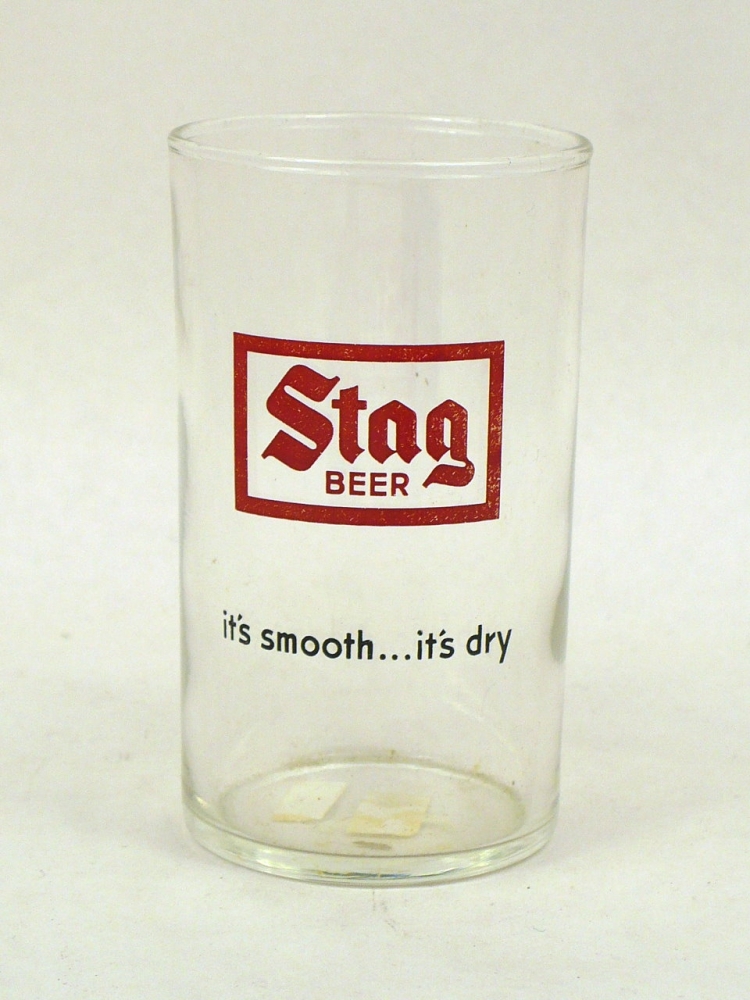 Item #86194 1955 Stag Beer Straight Sided ACL Drinking Glass