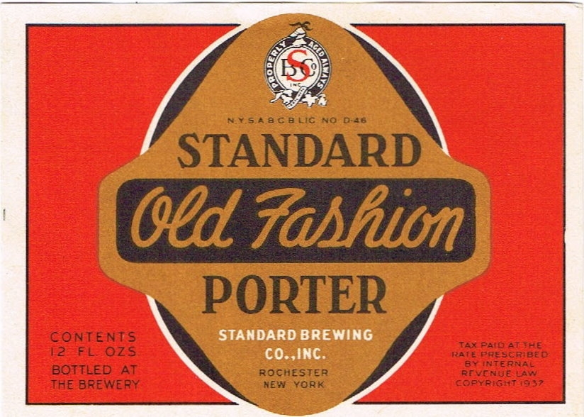 Item #2893 1945 Standard Old Fashioned Porter Label 107-05