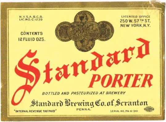Item #75068 1934 Standard Porter Label PA111-25