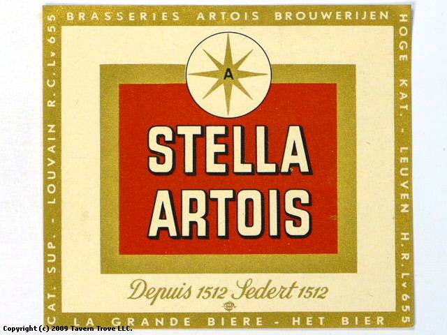 Item #48138 1962 Stella Artois Label