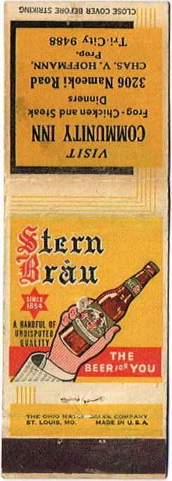 Item #87690 1943 Stern Brau Beer Matchcover IL-SP-8-COMMUNITI