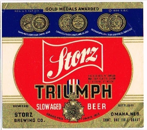 Item #64467 1950 Storz Triumph Beer Label WS85-15