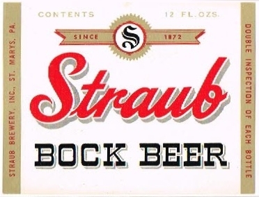 Item #65717 1965 Straub Bock Beer Label