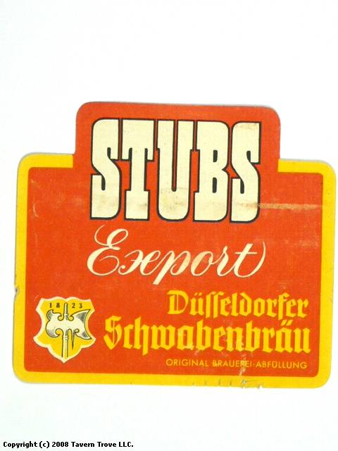 Item #37067 1956 Stubs Export Bier Label