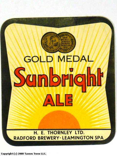 Item #45595 1959 Sunbright Gold Medal Ale Label