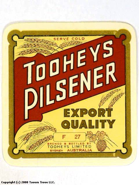 Item #46132 1960 Tooheys Pilsener Label