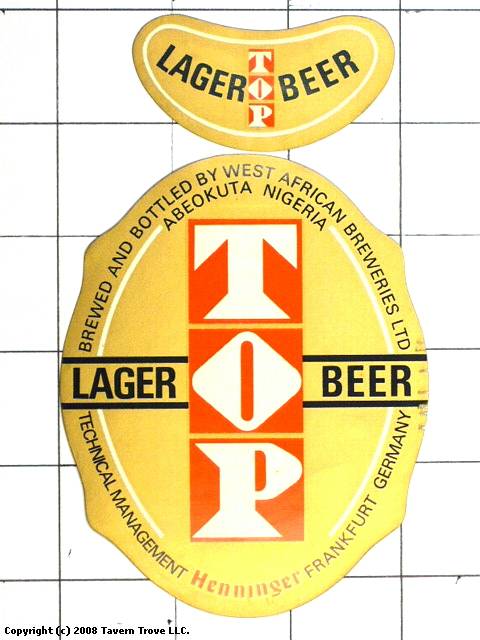 Item #36517 1958 Top Lager Beer Label