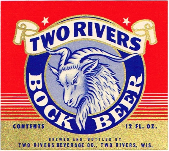 Item #29937 1950 Two Rivers Bock Beer Dupe Label