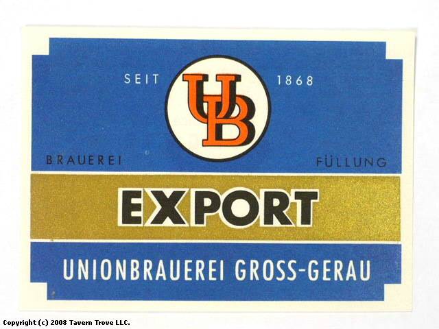 Item #40101 1965 UB Export Label