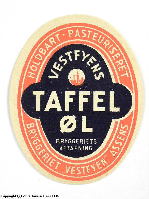 Item #54297 1938 Vestfyens Taffel Øl Label