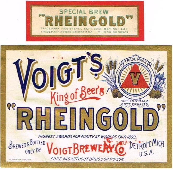 Item #86479 1906 Voigt's Rheingold Beer Label No Ref.