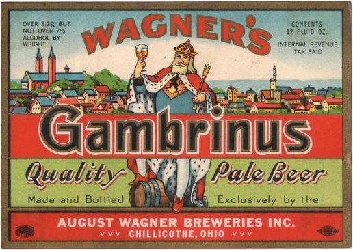 Item #19224 1949 Wagner's Gambrinus Quality Pale Beer Label OH56-03