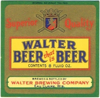 Item #3060 1935 Walter Beer Label WI95-15V
