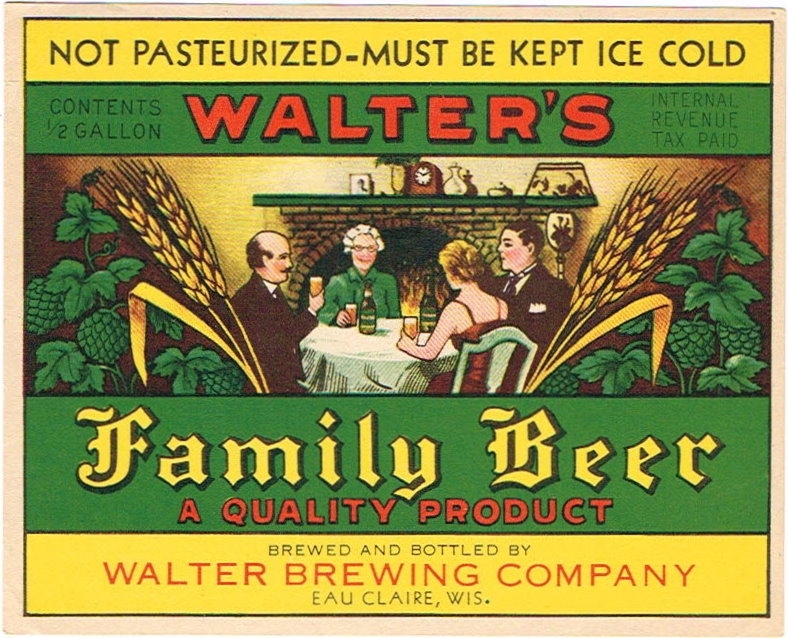 Item #5520 1944 Walter's Family Beer Label WI95-20
