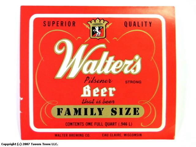 Item #30159 1970 Walter's Pilsener Beer Label