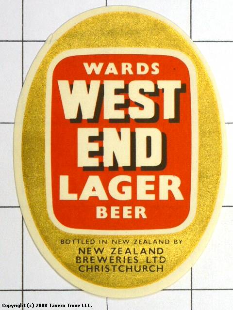 Item #35968 1962 Ward's West End Lager Beer Label