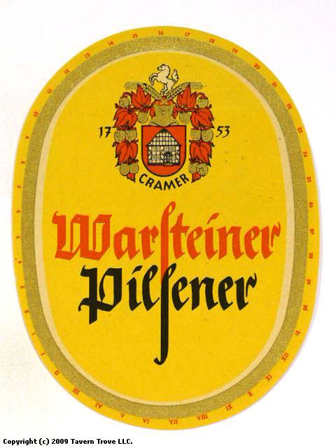 Item #53069 1957 Warsteiner Pilsener Label