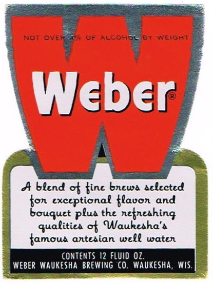 Item #77709 1958 Weber Beer Label