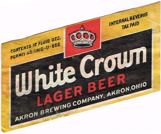 Item #85994 1934 White Crown Lager Beer Label OH9-09