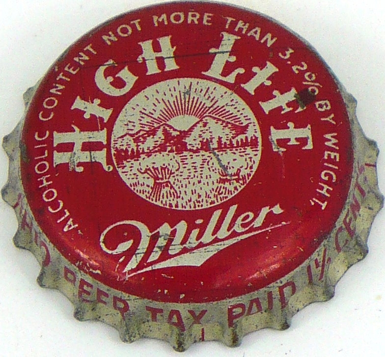 Item #18563 1946 Miller High Life Beer ~OH 1½¢ Tax Bottle Cap