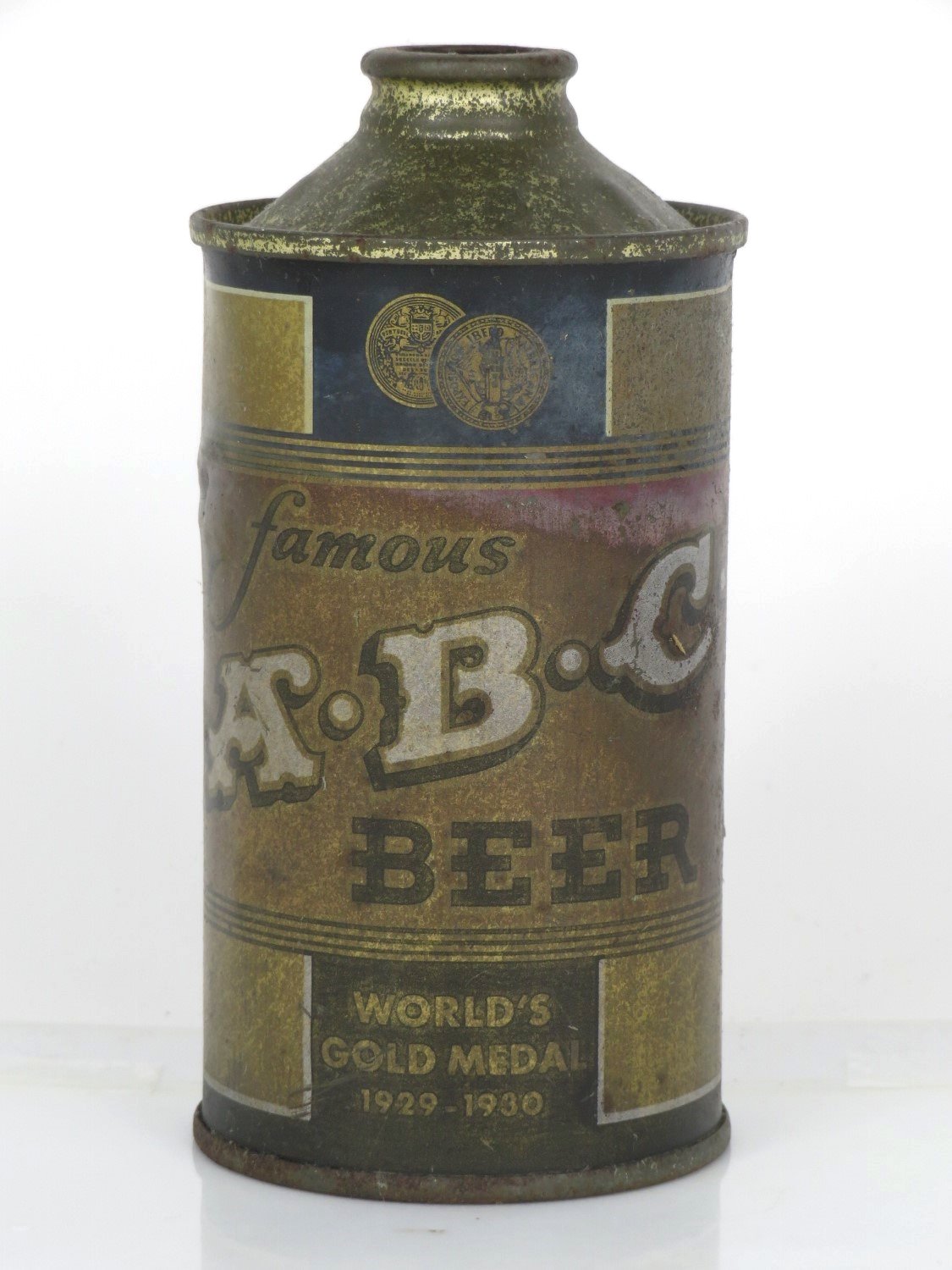 Item #84505 1937 ABC Beer (Repainted) Cone Top Can 150-01