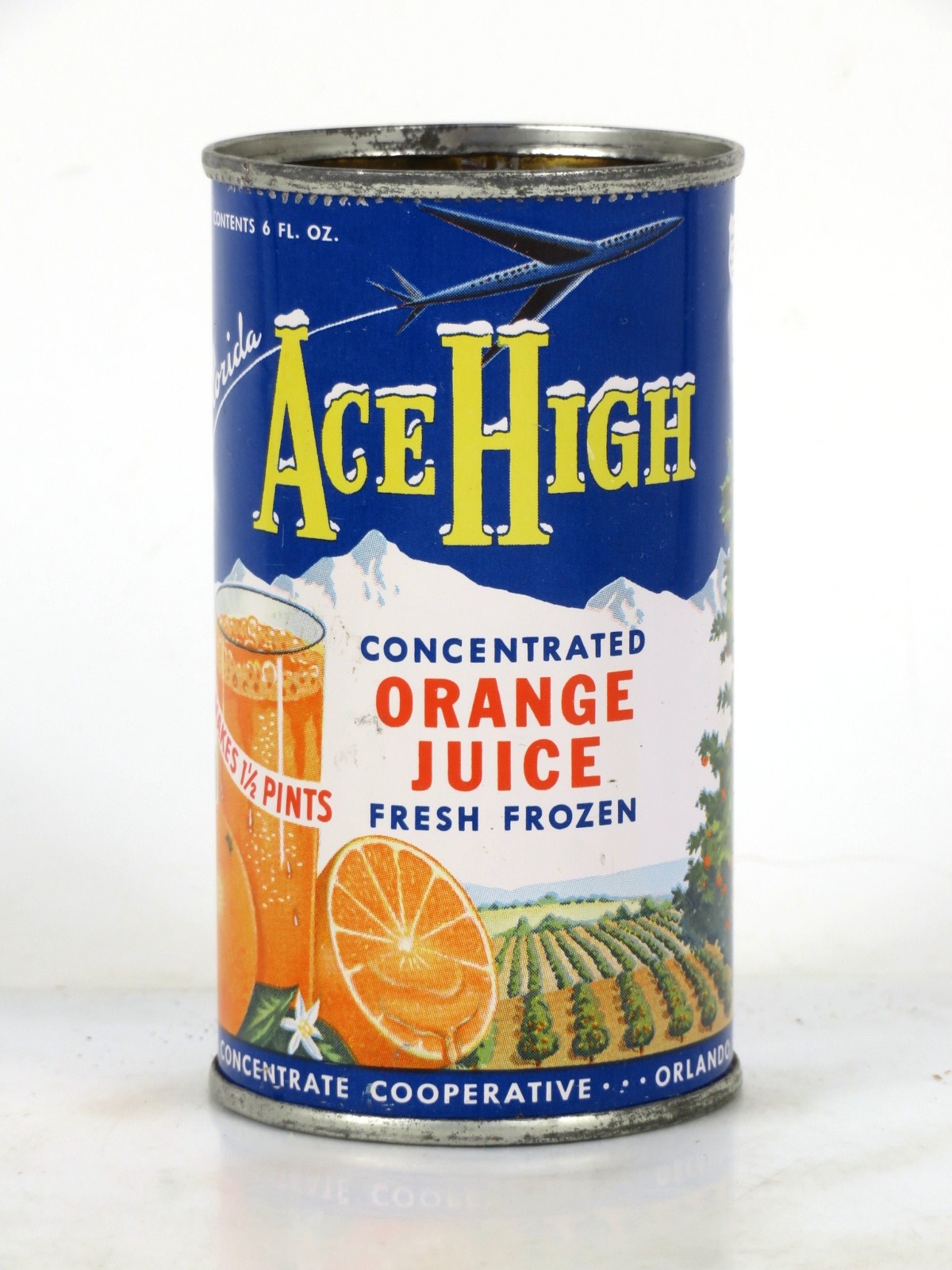 Item #88113 1960 Ace Hi Orange Juice Fosgate Orlando Florida 7 to 8oz Can