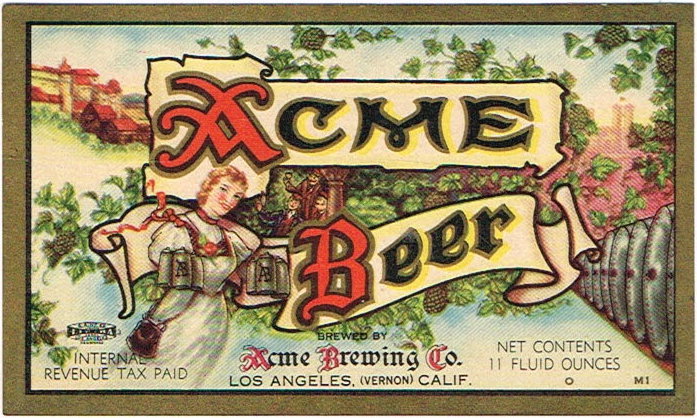 Item #8742 1941 Acme Beer Label WS8-05