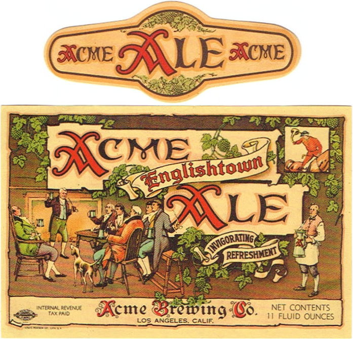 Item #23609 1936 Acme Englishtown Ale Label WS8-11