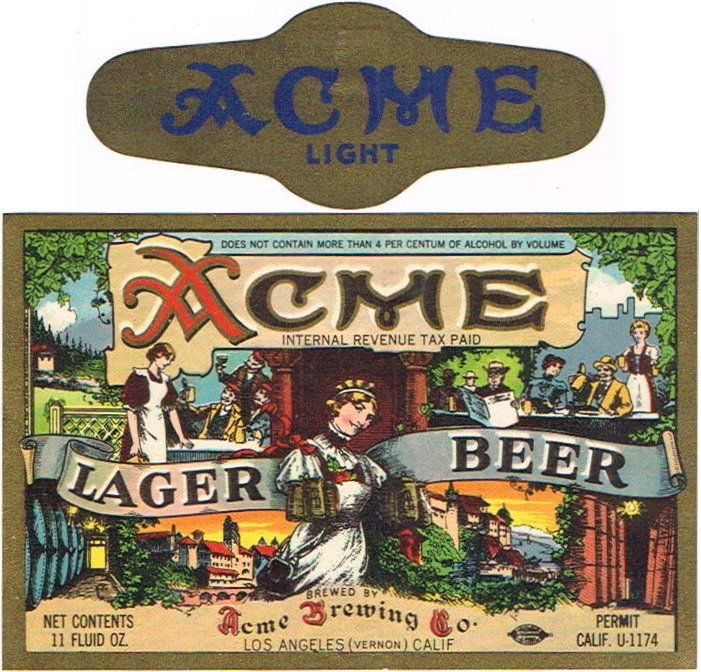 Item #23623 1933 Acme Lager Beer Label WS8-02