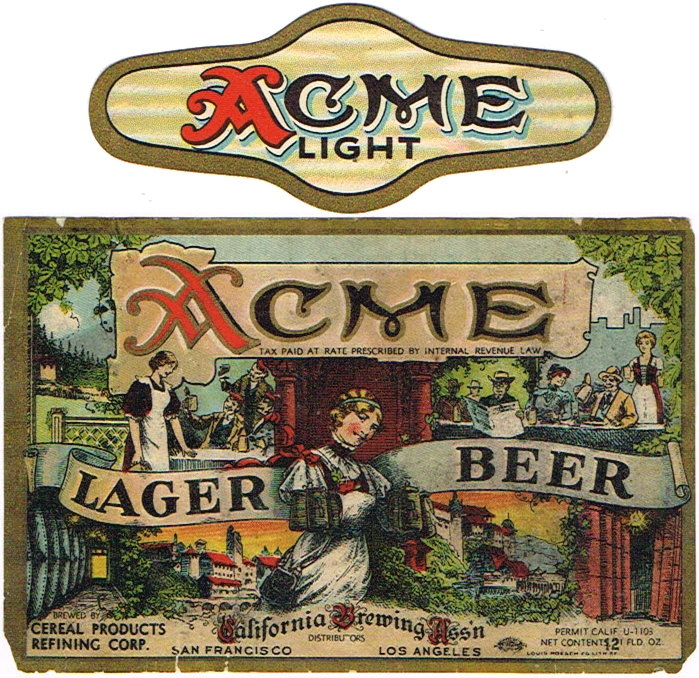 Item #91274 1933 Acme Lager Beer Label WS34-09